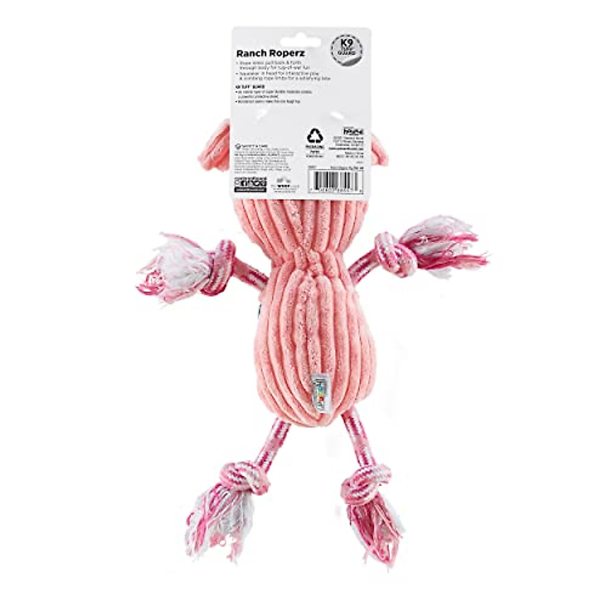 Outward Hound by Charming Pet Ranch Roperz Pig Plush Squeaky Dog Toy