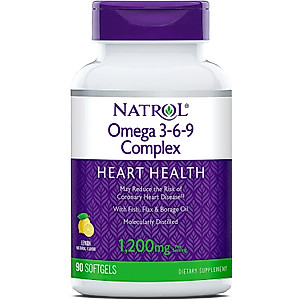 Natrol Omega-3-6-9 Complex with Flax and Borage, 90 Softgels (Pack of 2)