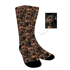 Kervaky Custom Socks with Face Dog Socks, Your Photo on Personalized Socks with Picture for Men Women