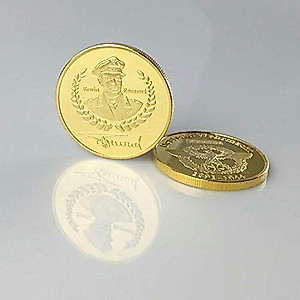 1891-1944 WW II German Desert Eagle Rommel Deutsche Wehrmacht Gold Plated Coin Military Souvenirs Metal Coins Collection