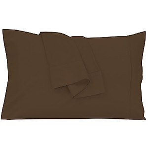 Royale Linens King Pillowcase Set of 2 - Bed Pillow Cover - 20" x 40" - Chocolate Pillowcases - 1800 Brushed Microfiber, Wrinkle & Fade Resistant - Soft & Cozy- King Size Pillow Case (King, Chocolate)