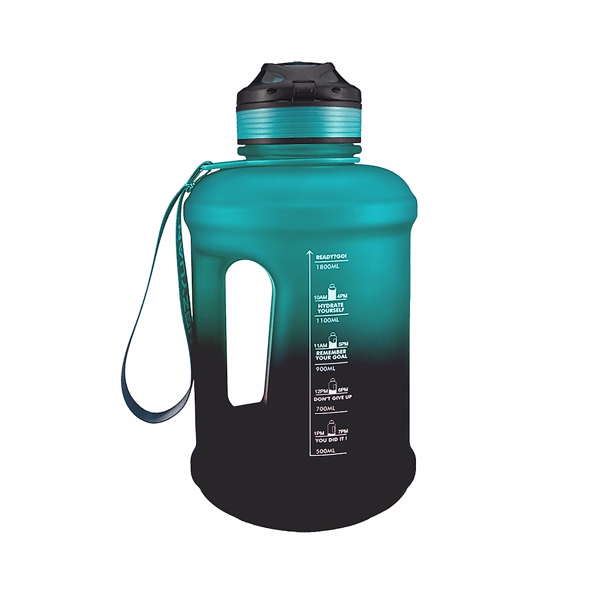 POPOACTI Sports Water Bottle, 63 Oz/1800mL, Leak Proof BPA Free Travel Outdoor For Men Women (Gradient_Cyan)