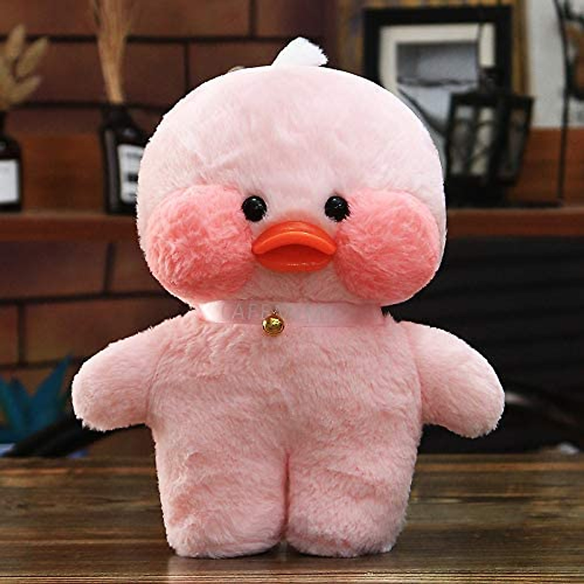 Duck Stuffed Animal,Soft Plush Toy for Kids Girls, Hugglable Stuffed Toy with Cute Hat and Costume, Best Gifts for Christmas 12in/30cm (Pink Black)