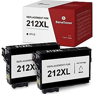 BENETONER 212XL Remanufactured Ink Cartridge Replacement for Epson 212 212XL Combo Pack Work with Expression Home XP-4100 XP-4105 Workforce WF-2850 WF-2830 (Black, 2-Pack)