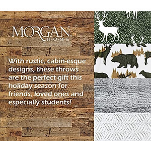 Morgan Home Velvet Plush/Faux Fur Reverse to Sherpa Throw - 50 by 60 inch Lightweight Throw for Bed and Couch (Grey Faux Fur, 50 x 60)