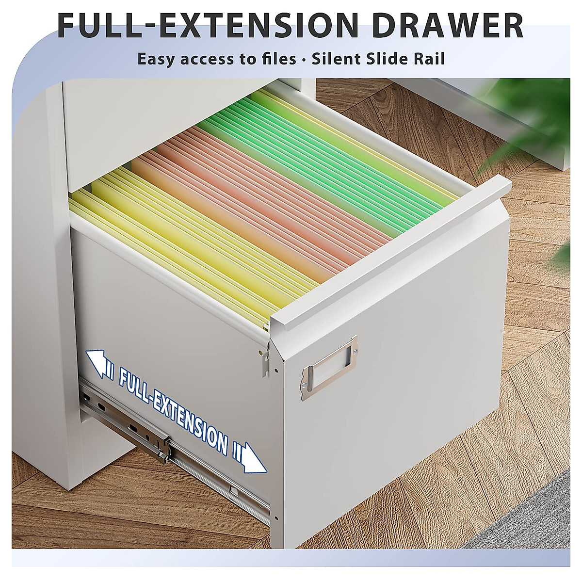 Anxxsu 4 Drawer File Cabinet, Filing Cabinets for Home Office, Metal Vertical File Storage Cabinet with Lock, Locking File Cabinet for A4 Legal/Letter, 15" W x 17.7" D x 50.1" H, Assembly Required