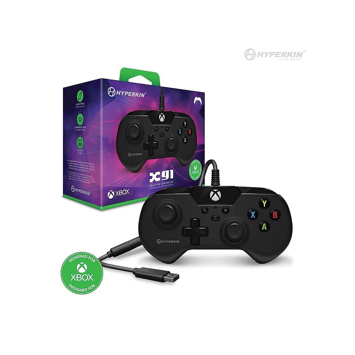 Hyperkin X91 Wired Controller for Xbox Series X | S/Xbox One/Windows 10/11 - Officially Licensed By Xbox (Black)