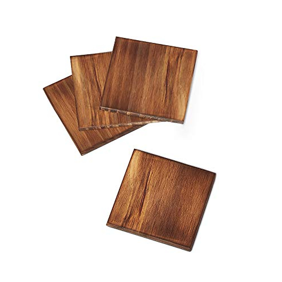 Thingamajigz Extra Large 24" x 24" Black Walnut wooden ottoman serving tray with 4 FREE coasters