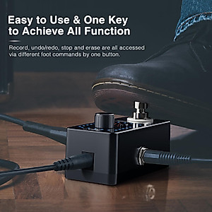 LEKATO Looper Guitar Pedal Guitar Loop Pedal Tuner Pedal 9 Loops 40 Minutes Record Time Unlimited Overdubs for Electric Guitar Bass (Black)