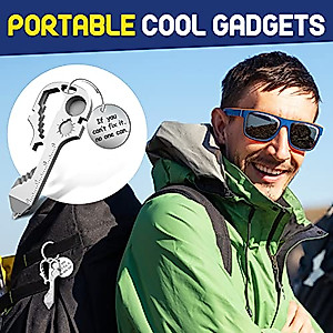 Stocking Stuffers for Men Keychain Multitool - Key Shaped Pocket EDC Tool Christmas Gifts for Men Women Dad Adult Husband Cool Outdoor Portable Gadgets with Drill Drive Screwdriver Bottle Opener Ruler
