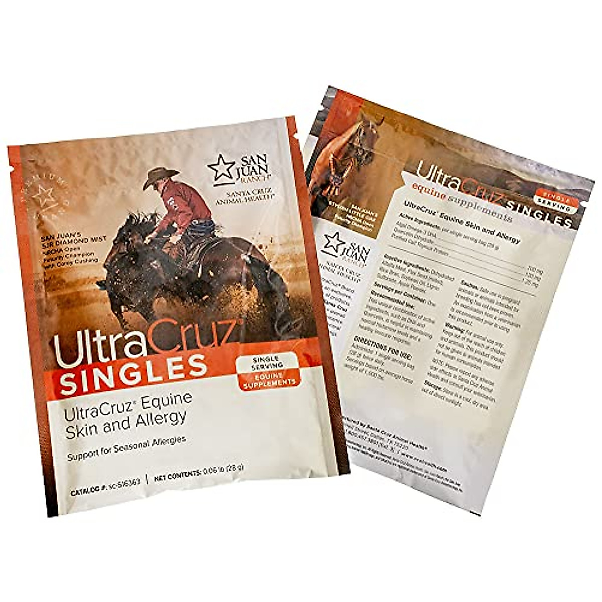 UltraCruz Equine Skin and Allergy Supplement for Horses, 120 Single Servings, Pellet (60 Day Supply)