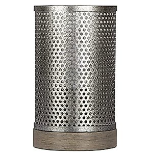 Adesso Industrial, Table Lantern, Galvanized Steel w. Washed Wood