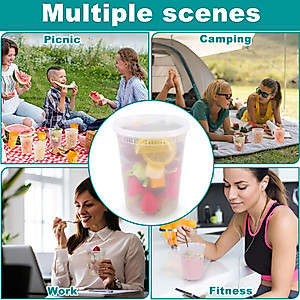 IJRPLM 50 Pack Deli Containers with Lids,24oz Plastic Deli Food Storage Containers, Leakproof Clear Takeout Container With Airtight Lids, BPA-Free, Microwave Dishwasher Freezer Safe,Heavy-Duty Quality