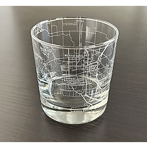 Rocks Whiskey Old Fashioned 11oz Glass Urban City Map Boulder Colorado