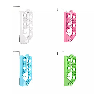 Multifunctional Portable Folding Door Hanger with 5 Holes for Hanging and Drying All Clothes, Coats, Scarves etc. Ideal for Home, Office and Traveling (White)