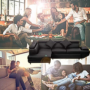Sofa Sectional Sofa 2 Piece Modern Contemporary for Living Room Futon Sofa Bed Couches and Sofas Sleeper Sofa Modern Sofa Corner Sofa Faux Leather Queen