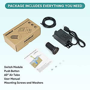 ROMECH Garbage Disposal Air Switch Kit, Sink Top Air Push Button for Waste Disposer, Safe for Wet Hands Food and Waste Disposals up to 2HP (Black)