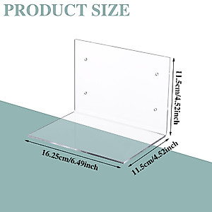 Tenceur 6 Pcs Invisible Floating Bookshelf for Wall, Heavy Duty Wall Mounted Book Organizer Acrylic Floating Shelves Holder for Books Storage Bedroom Living Room Home Office (Clear)