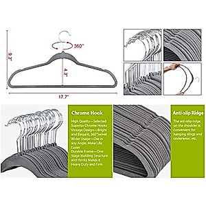 Honji Premium Velvet Hangers (Pack of 30) Heavyduty - Non Slip - Velvet Suit Hangers Hooks,Space Saving Clothes Hangers Blue (30pcs)