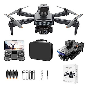 Drone with Camera, Drone With 4K HD Fpv Camera Remote Control Toys Gifts For Boys Girls, Toy Easy to Play, With Altitude Hold Headless Mode One Key Start Speed, 3D Flip (Black)