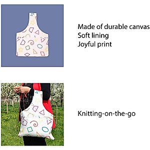 Knitting Tote Bag Lightweight Travel Knitting Yarn Storage Bag Organizer Empty Portable Knit Wrist Bag for Holding Yarn, Crochet Hooks, Crochet Needles, Knitting and Crochet Supplies