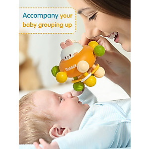 Baby Sensory Montessori Toys|Infant Teething Relief Teethers for Babies 0-6 Months|Developmental Rattles Chew Toys Gifts for 3 9 12 18 Months Girl Boy|Toddler Travel Toy for 1 2 One Year Old Gifts