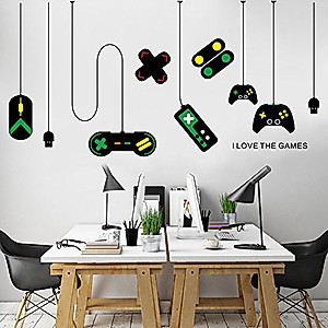 Amaonm Removable Creative Game Controllers Vinyl Wall Decal Peel & Stick Art Decor Games Wall Stickers for Kids Children Boy Bedroom Playroom Nursery Walls Background Decoration (31"h x 55"w)
