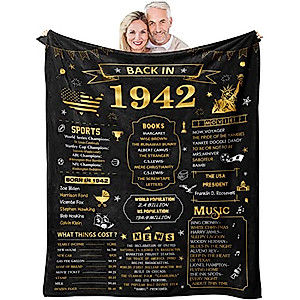 81st Birthday Gifts for Women Men Blanket, Happy 81st Birthday Decorations for Women Men, Best 81st Birthday Gifts Ideas, 1942 81 Year Old Birthday Gifts for Woman, 81 Birthday Throw Blanket 60” X 50”