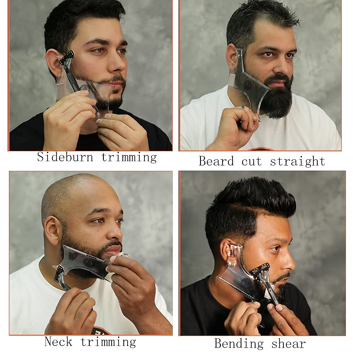 Beard Shape up Tool,for Use with Beard Trimmer or Razor,Beard Shaper Tool (Transparent)