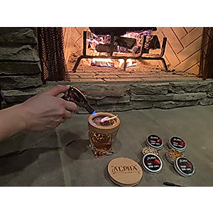 Alpha Cocktails - Cocktail Smoker Kit with Torch - Great for Smoking Whiskey and Bourbon Drinks - 4 Flavors of Smoking Wood Chips with Butane Torch - Homemade Smoked Cocktails - [butane not included]