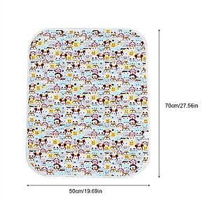 Portable Travel Changing Mat Waterproof Breathable Baby Thicken Cotton Urine Pad Infant Diaper Changing Pad for Boys Girls Newborn (Animals)