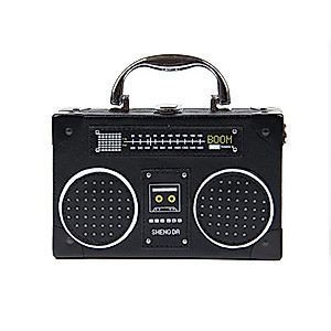 KUANG! Women Retro Radio Shaped Clutch Hundred Dollar Bill Box Shoulder Bag Elegant Evening Crossbody Handbag