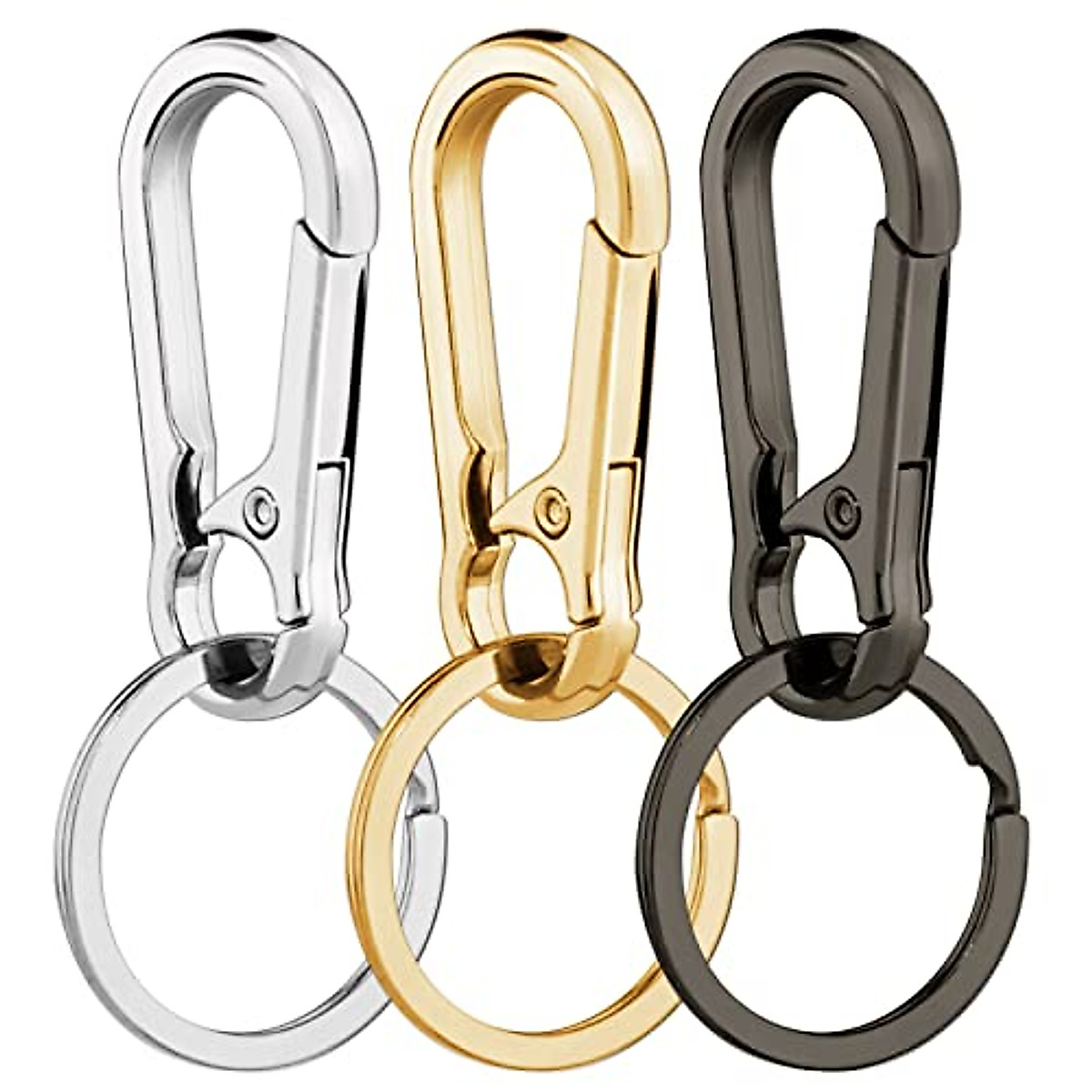 Hapeper Keychain 3 Pieces Metal Keyring Key Ring Chain Clip Keychains