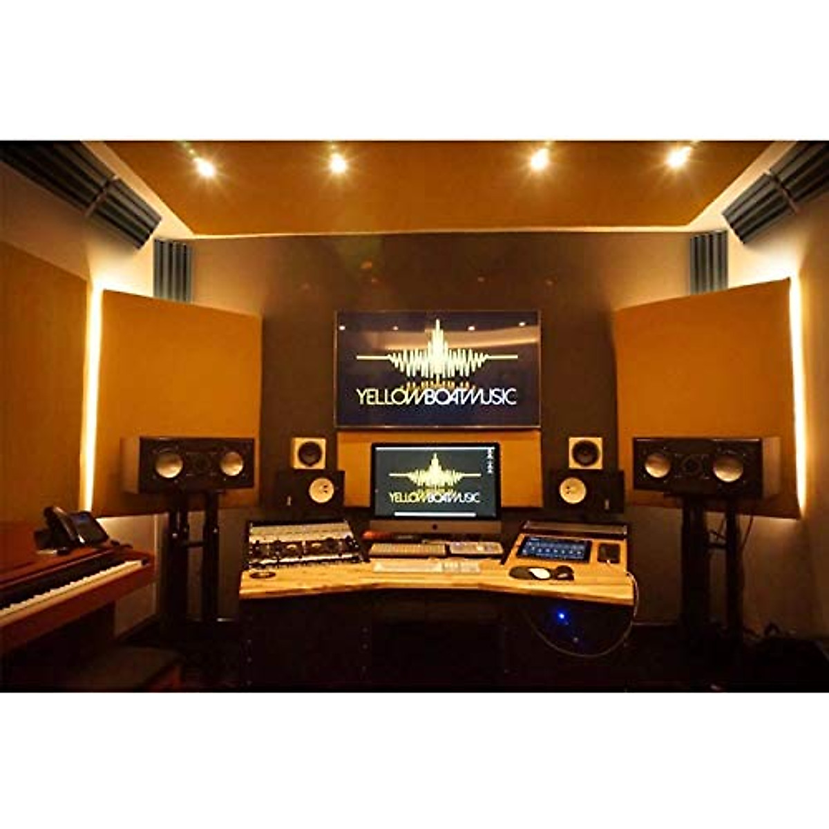 24 Pack Sound Proof Foam Panels 1" x 12" x 12" Acoustic Panels Studio Foam Wedges Sound Absorbing Wall Panels Decoration Foam Tiles Sound Proofing Padding for Wall, Home, Office (BLACK/BLUE)