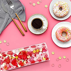 Zonon 175 Pieces Valentine Party Favor Bags Valentine Goodies Bags Valentine Cellophane Bags Valentine Cookie Bag with 200 Pieces Twist Ties for Valentine Party Candy and Cookies