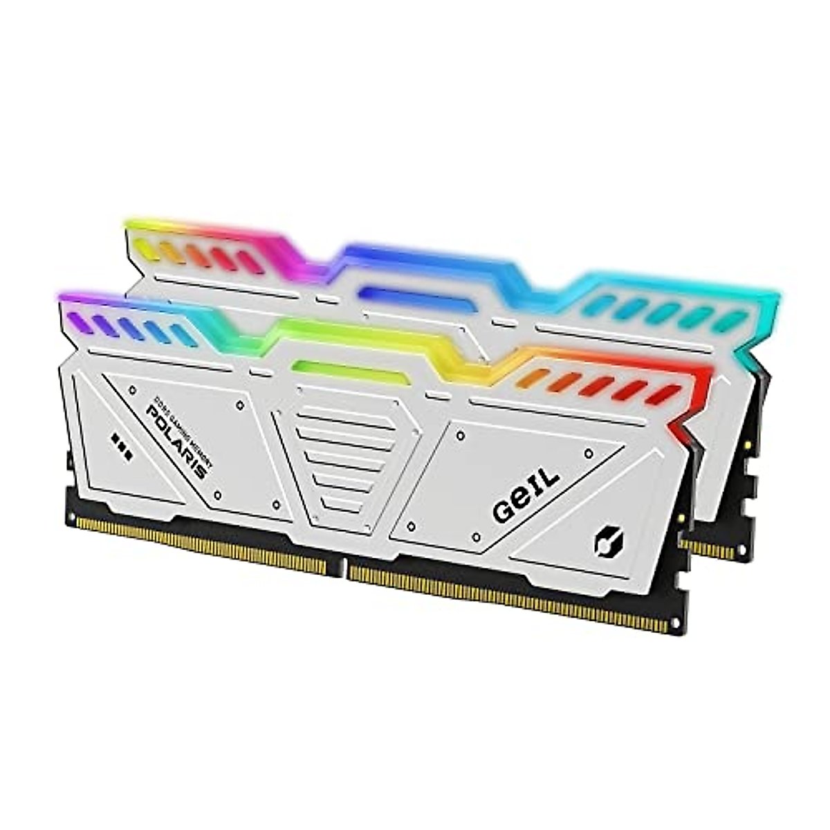 GeIL Polaris RGB DDR5 RAM, 32GB (16GBx2) 5600MHz 1.1V ,AMD Compatible, Long DIMM High Speed Desktop Memory, Hardcore Immersive Gaming/Multimedia Content Creation/Quality Live Streaming(White)