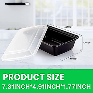 WGCC Meal Prep Containers, Food Storage Containers with Lids, To Go Containers, BPA Free, Stackable, 24oz, Microwave/Dishwasher/Freezer Safe