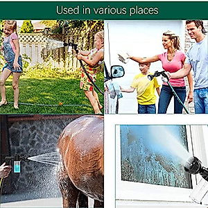 Garden Hose Nozzle, High Pressure Spray Gun Nozzle, 8 Spray Patterns for Watering Plants, Lawn, Patio, Cleaning, Showering Pet with 3.5oz/100cc Soap Dispenser Bottle