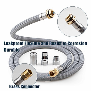 Kitchen Faucet Parts for Grohe 48293000 Replacement Hose with Weigt Ball and 3 Connect Adapters, Grohe Ladylux 46174000 46092000 Kitchen Faucet Hose Replacement Parts, Pull-Down Hose for Sink, 59"