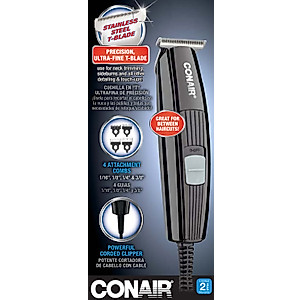 ConairMAN Trim Up, Hair Clippers for Men, Corded Detail Hair Clipper Home Hair Cutting Kit