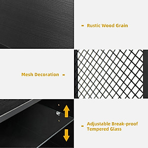 DWVO LED TV Stands for Living Room, Entertainment Center with Storage, TV Stand for 70 65 inch TVs, TV Console Cabinet with Power Outlet, Gaming Media Stand, Black