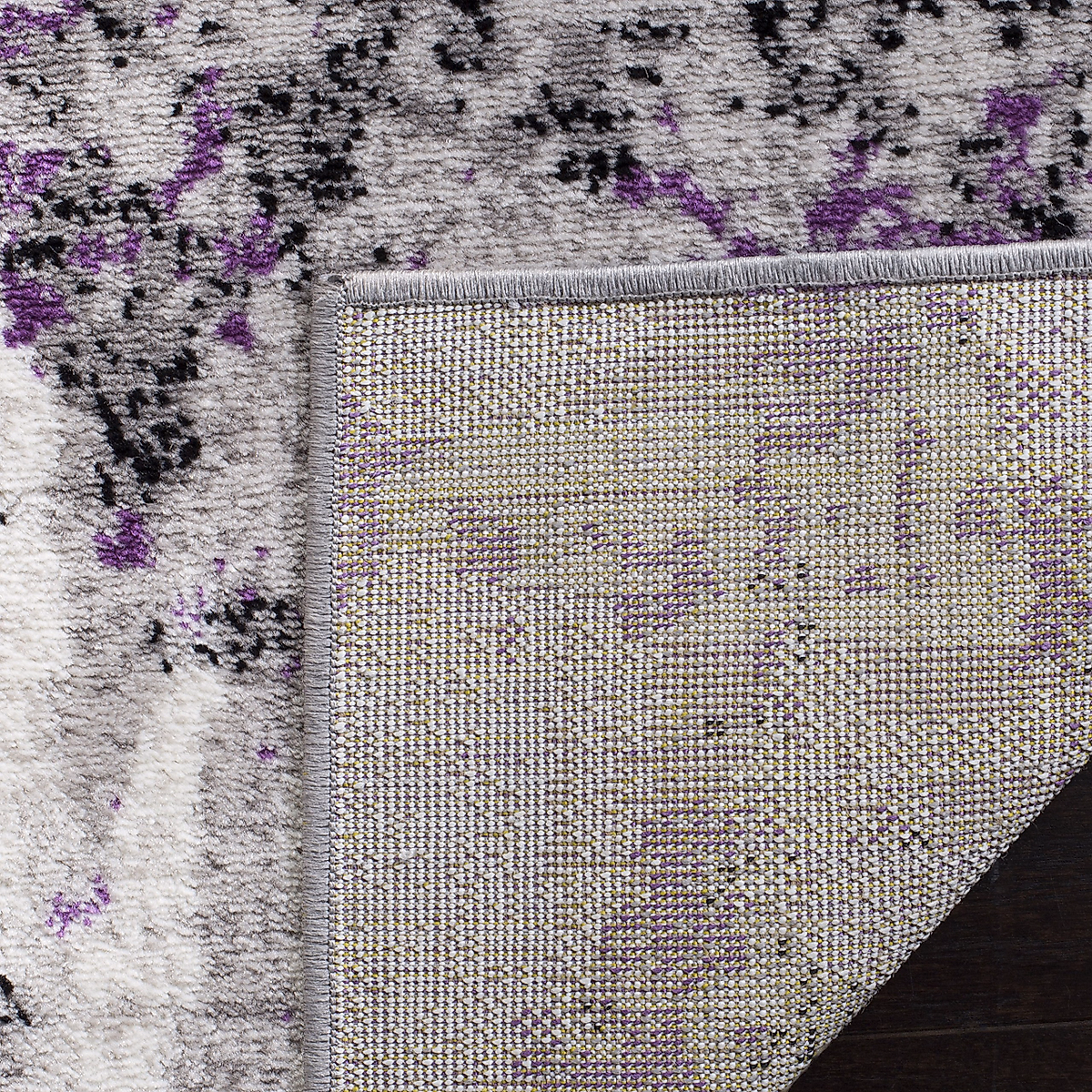 SAFAVIEH Skyler Collection Area Rug - 8' x 10', Grey & Purple, Modern Abstract Design, Non-Shedding & Easy Care, Ideal for High Traffic Areas in Living Room, Bedroom (SKY193R)