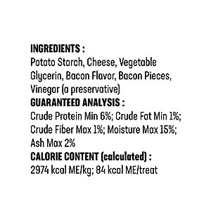 Himalayan Dog Chew Churro Yak Cheese Dog Chews, 100% Natural, Long Lasting, Gluten Free, Healthy & Safe Dog Treats, Lactose & Grain Free, Protein Rich, For All Breeds, Soft, Real Bacon Flavor, 4 oz