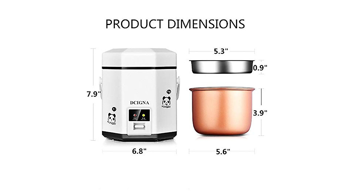 DCIGNA 1.2L Mini Rice Cooker - Compact & Portable for Small Meals