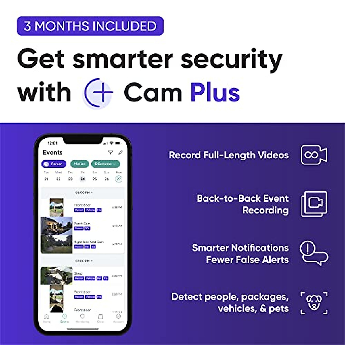 Wyze Cam v3 1080p HD Indoor/Outdoor Security Camera with Color Night Vision, 2-Way Audio, Compatible with Alexa & The Google Assistant and IFTTT with Wyze Cam Plus A.I. 3 Month Detection Service