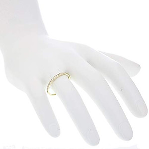 Vir Jewels 1/10 cttw Mircopave Petite Round Diamond Wedding Band for Women in 10K Yellow Gold Prong Set, Size 6.5