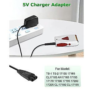 Replacement Charger for Andis 17150 17165 Shavers Charger ProFoil Lithium TS-1 TS-2, Arkare 5V 1A Electric Shaver Charger 5FT, Compatible for Andis Pro Foil Shaver