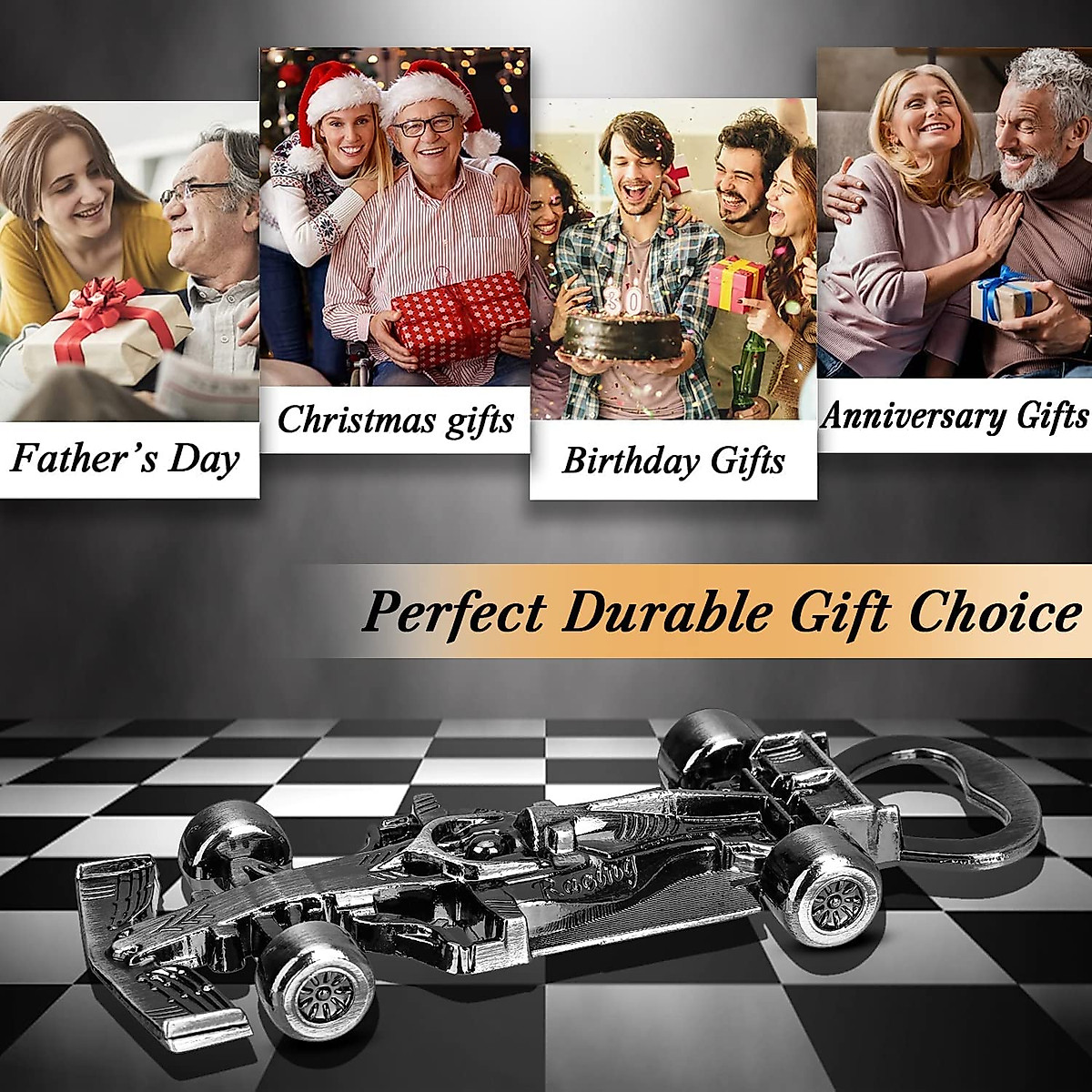 LKKCHER Racing Car Gifts for Men Women, Novelty Racing Car Bottle Opener, Birthday Gifts Christmas Gifts for Men Grandpa Boyfriend Husband, Racing Gifts Stocking Stuffers for Men Dad Adults