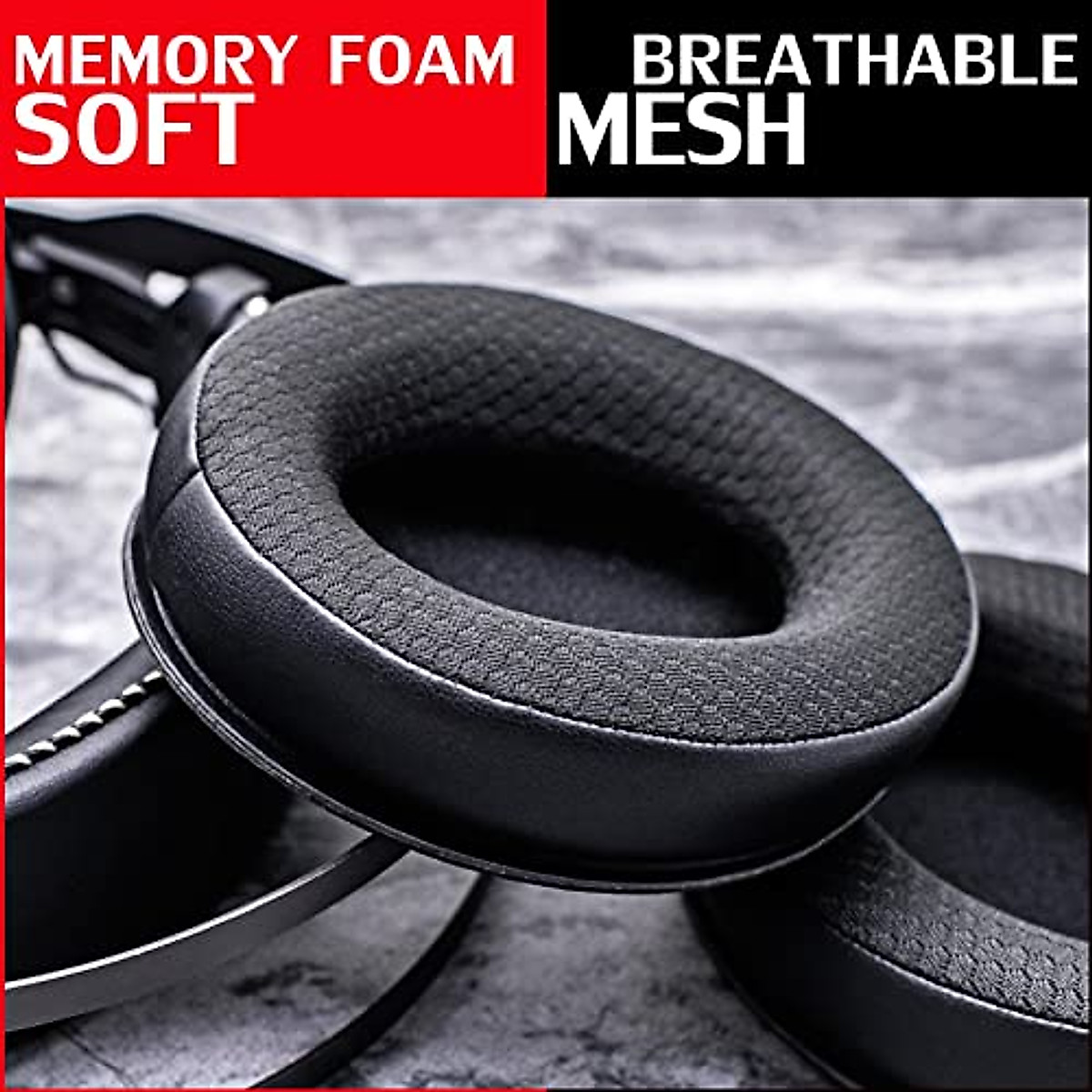 Revolver Ear Pads for Cloud Revolver / Revolver S Headset I Thicker 1 Inch Enhanced Memory Foam - Hybrid Mesh Upgrade More Comfort by DIMOST