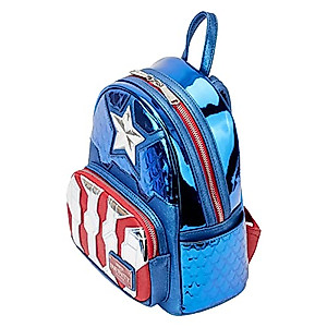 Loungefly Marvel Shine Captain America Double Strap Shoulder Bag
